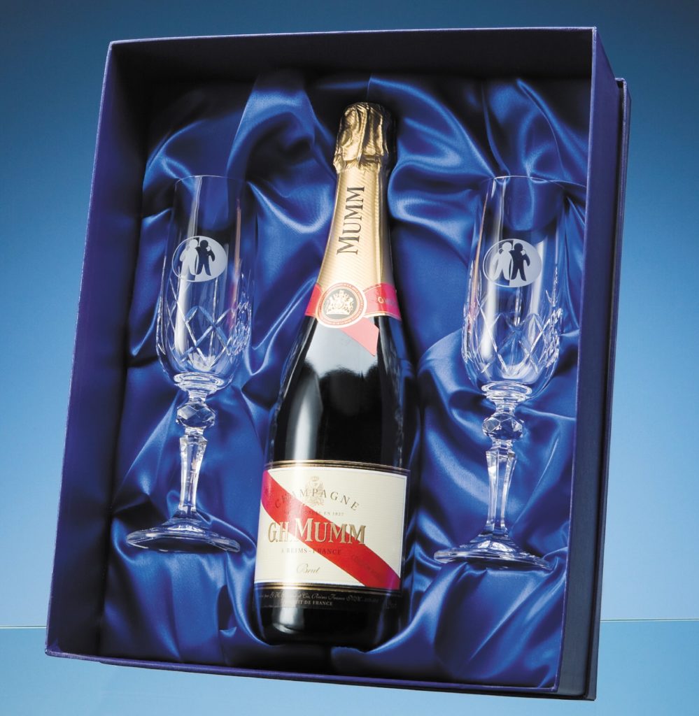 Buy Champagne & 2 glasses, Presentation box From Engrave-It